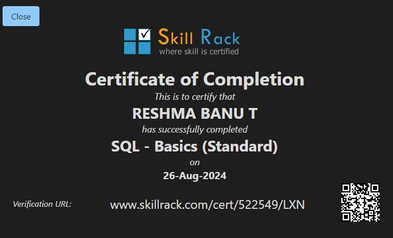 Reshma Banu T on LinkedIn: #sql #sqlbasics #dataanalytics #ecertificate ... Reshma Banu T on LinkedIn: #sql #sqlbasics #dataanalytics #ecertificate ...