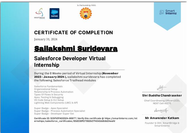 Suridevara Sai Lakshmi on LinkedIn: #salesforcecertified # ... Suridevara Sai Lakshmi on LinkedIn: #salesforcecertified # ...