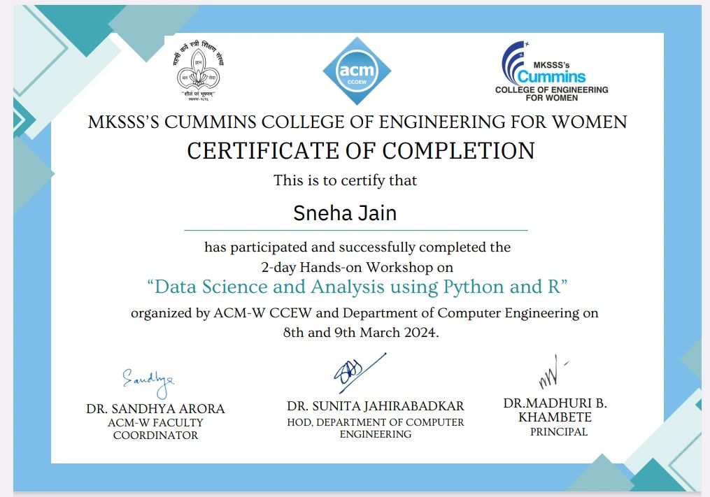Sneha Jain on LinkedIn: #datascience #python #r #handsonworkshop #acm Sneha Jain on LinkedIn: #datascience #python #r #handsonworkshop #acm