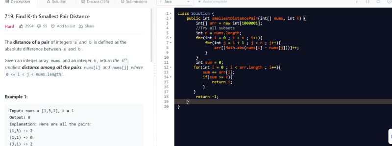 Bellam Deva on LinkedIn: #leetcode #kthsmallestpairdistance #mle Bellam Deva on LinkedIn: #leetcode #kthsmallestpairdistance #mle