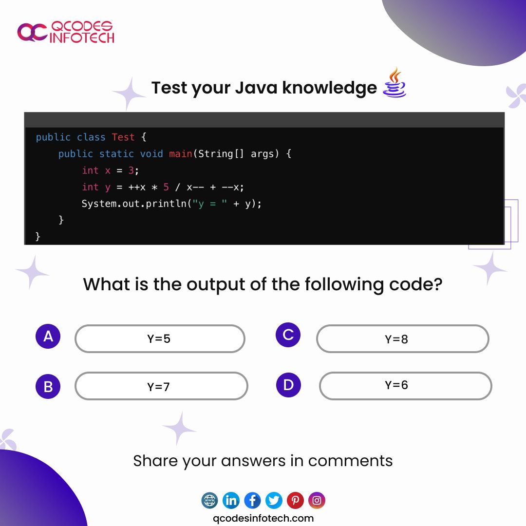 Qcodes Infotech LLP on LinkedIn: #javaprogramming #codechallenge # ... Qcodes Infotech LLP on LinkedIn: #javaprogramming #codechallenge # ...