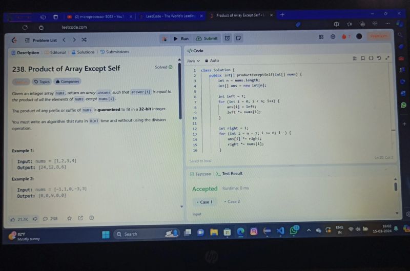 Resolving LeetCode problems with Array Except Self | Ishika Chauhan ... Resolving LeetCode problems with Array Except Self | Ishika Chauhan ...