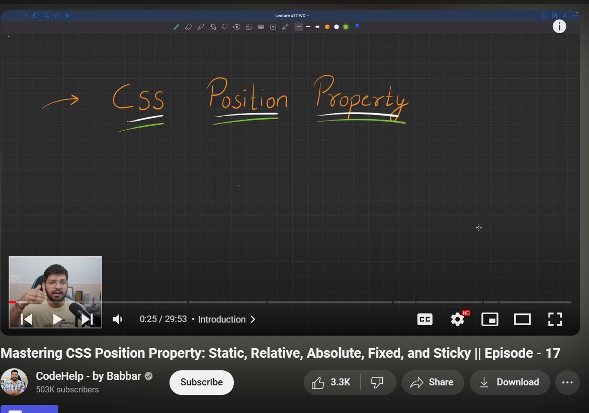 Course on CSS Position Property by Love Babbar | Wasim Ahmad Khan ... Course on CSS Position Property by Love Babbar | Wasim Ahmad Khan ...