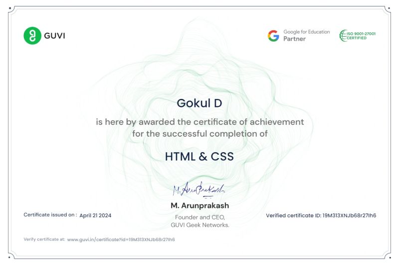 Gokul D on LinkedIn: #webdevelopment #html #css #learningjourney Gokul D on LinkedIn: #webdevelopment #html #css #learningjourney