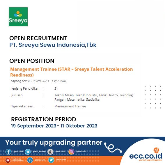 ECC.co.id on LinkedIn: Peluang karir Management Trainee PT. Sreeya Sewu ... ECC.co.id on LinkedIn: Peluang karir Management Trainee PT. Sreeya Sewu ...