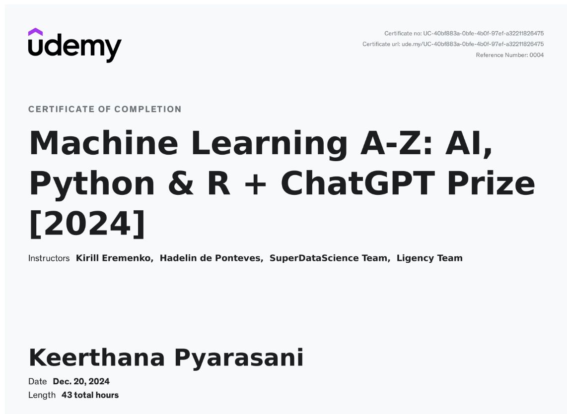 Keerthana Pyarasani on LinkedIn: #machinelearning #pythonprogramming # ... Keerthana Pyarasani on LinkedIn: #machinelearning #pythonprogramming # ...
