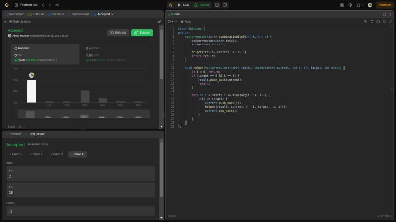 Resolved Combination Sum III with LeetCode | Abdul Mannan 🇵🇸 posted on ... Resolved Combination Sum III with LeetCode | Abdul Mannan 🇵🇸 posted on ...