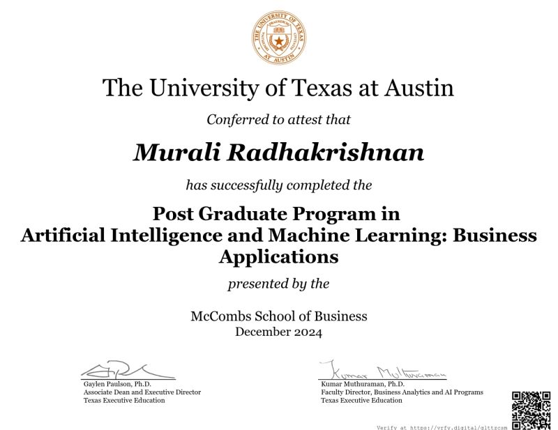 Murali Radhakrishnan on LinkedIn: #ai #machinelearning #utaustin # ... Murali Radhakrishnan on LinkedIn: #ai #machinelearning #utaustin # ...