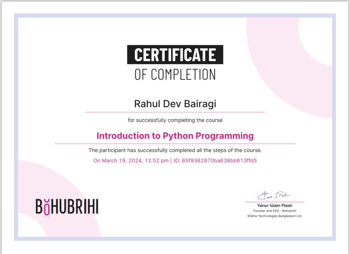 #python #programming #keep_exploring | Rahul Dev Bairagi #python #programming #keep_exploring | Rahul Dev Bairagi