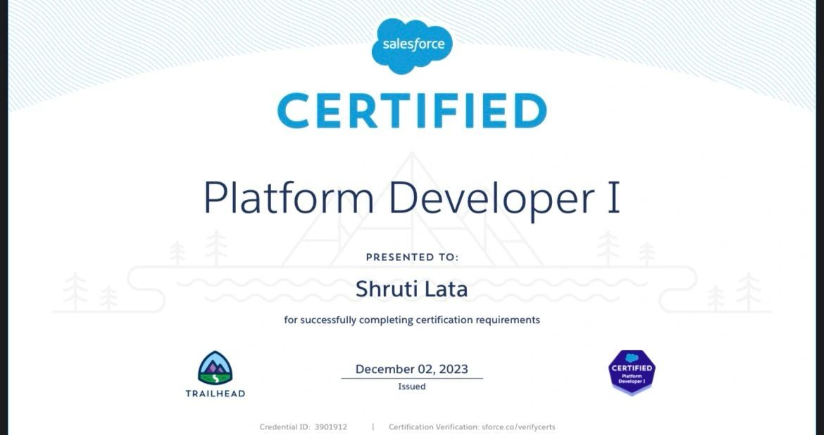 Shruti Lata on LinkedIn: I'm happy to share that I've obtained a new ... Shruti Lata on LinkedIn: I'm happy to share that I've obtained a new ...