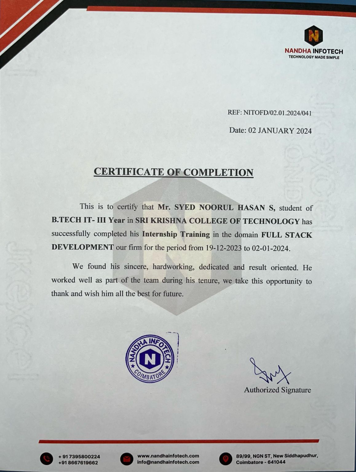 Syed Noorul Hasan S on LinkedIn: #webdevelopment #internship # ... Syed Noorul Hasan S on LinkedIn: #webdevelopment #internship # ...