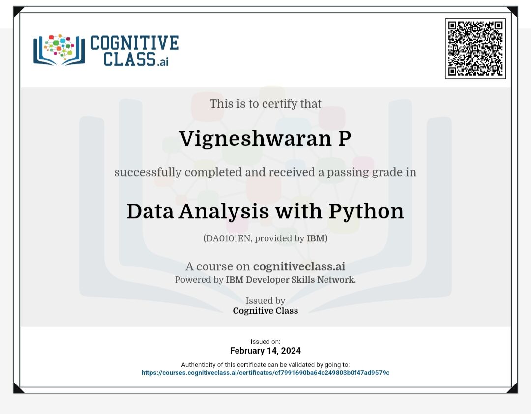 Vigneshwaran P on LinkedIn: #python #ibmskillsbuild #ibm #cognitiveclass Vigneshwaran P on LinkedIn: #python #ibmskillsbuild #ibm #cognitiveclass