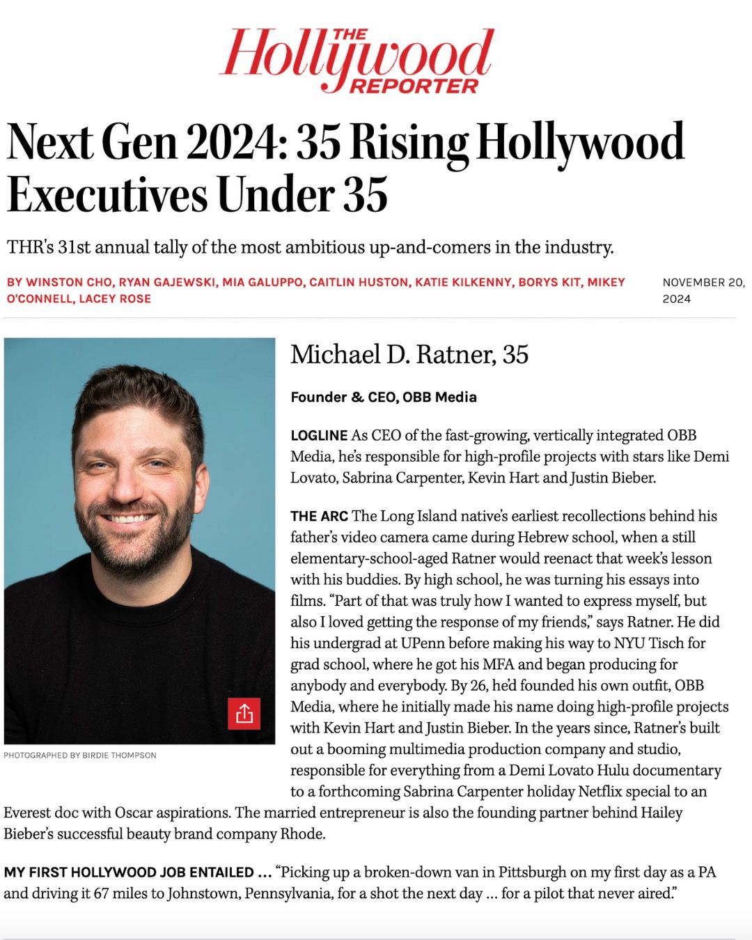 OBB Media on LinkedIn: Our CEO & Founder Michael D. Ratner has been ... OBB Media on LinkedIn: Our CEO & Founder Michael D. Ratner has been ...