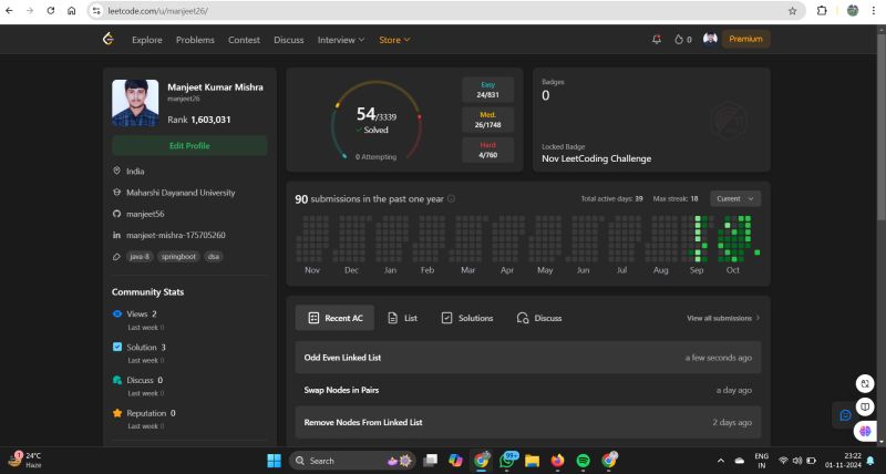 Manjeet Mishra on LinkedIn: #codingjourney #leetcode #datastructures # ... Manjeet Mishra on LinkedIn: #codingjourney #leetcode #datastructures # ...