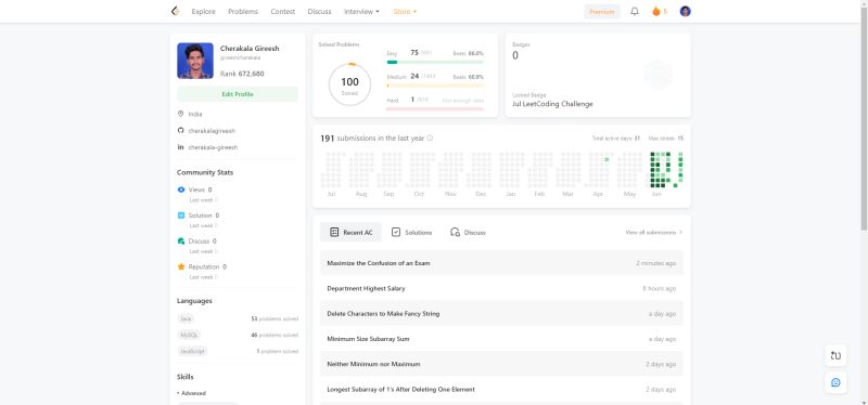 Cherakala Gireesh on LinkedIn: #leetcode #problemsolving #codingjourney ... Cherakala Gireesh on LinkedIn: #leetcode #problemsolving #codingjourney ...