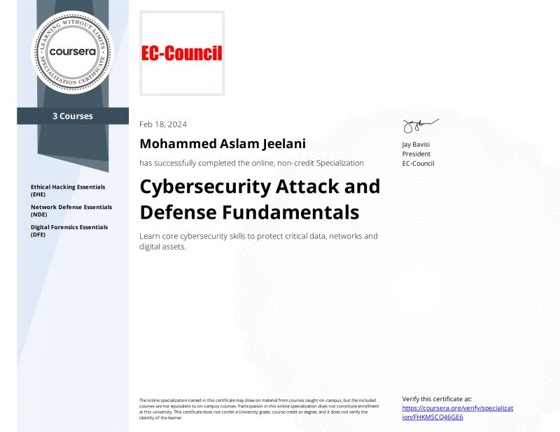 Aslam Jeelani Mohammed MBA on LinkedIn: #cyberdefense #eccouncil # ... Aslam Jeelani Mohammed MBA on LinkedIn: #cyberdefense #eccouncil # ...