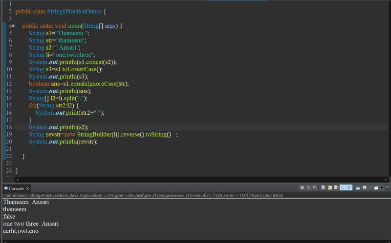 Javaprogramming with strings concept | Thameem Ansari Shaik posted on ... Javaprogramming with strings concept | Thameem Ansari Shaik posted on ...
