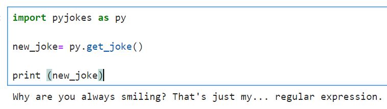 🚀 Discovered a Fun Python Library: PyJokes 🎉 | Ajinkya Gurav 🚀 Discovered a Fun Python Library: PyJokes 🎉 | Ajinkya Gurav
