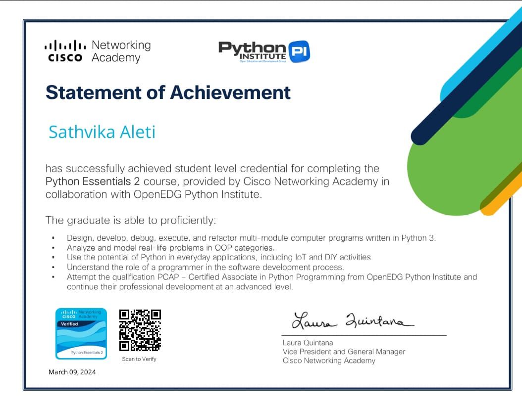 Sathvika Aleti on LinkedIn: I am thrilled to share that I have ... Sathvika Aleti on LinkedIn: I am thrilled to share that I have ...