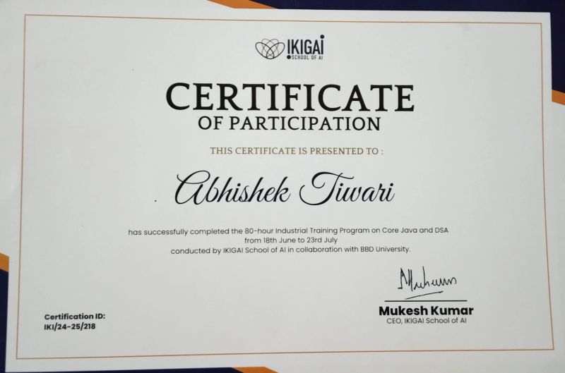 Abhishek Tiwari on LinkedIn: #java #dsa #industrialtraining # ... Abhishek Tiwari on LinkedIn: #java #dsa #industrialtraining # ...