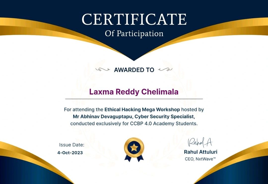 Laxma Reddy chelimala on LinkedIn: #ccbp #nxtwave #ccbpian #programing ... Laxma Reddy chelimala on LinkedIn: #ccbp #nxtwave #ccbpian #programing ...