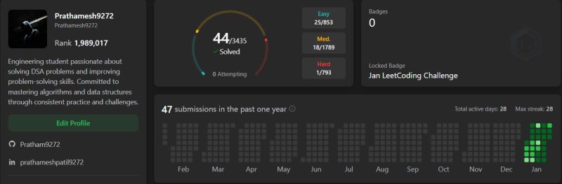 Prathamesh Patil on LinkedIn: #leetcode #365daysofcode #dsa # ... Prathamesh Patil on LinkedIn: #leetcode #365daysofcode #dsa # ...