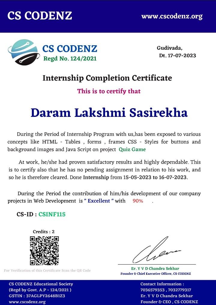#html | Daram Lakshmi Sasirekha #html | Daram Lakshmi Sasirekha
