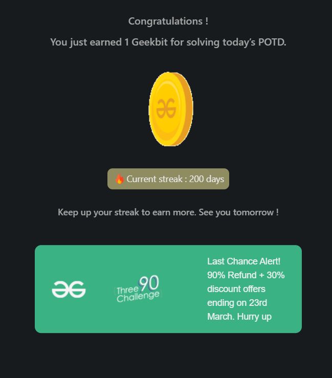 #dsa #coding #geeksforgeeks #consistency #milestone #keeplearning ... #dsa #coding #geeksforgeeks #consistency #milestone #keeplearning ...
