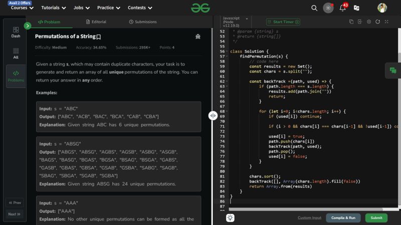#stringpermutations #backtracking #problemsolving #javascript… | Naresh ... #stringpermutations #backtracking #problemsolving #javascript… | Naresh ...