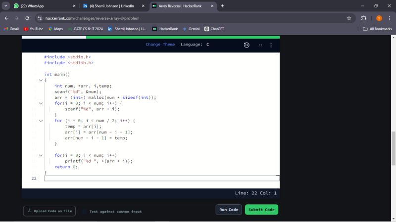 Sherril Johnson on LinkedIn: #codingchallenge #arrayreversal #algorithms Sherril Johnson on LinkedIn: #codingchallenge #arrayreversal #algorithms