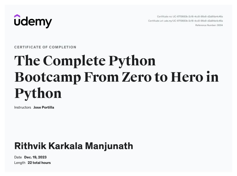 Rithvik Karkala Manjunath on LinkedIn: #python #codingjourney Rithvik Karkala Manjunath on LinkedIn: #python #codingjourney