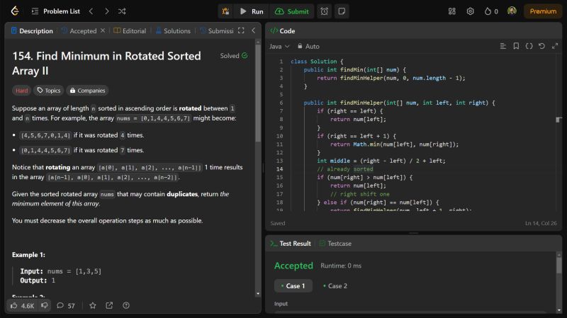 Resolved LeetCode problem: find Minimum in Rotated Sorted Array II ... Resolved LeetCode problem: find Minimum in Rotated Sorted Array II ...