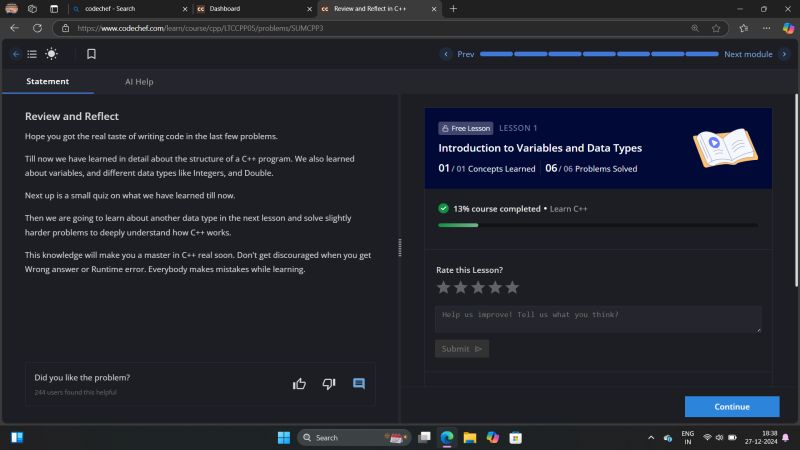 Keerthana Vairamuthu on LinkedIn: #codingjourney #codechef Keerthana Vairamuthu on LinkedIn: #codingjourney #codechef