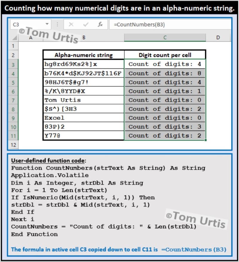 Counting how many numerical digits are in an alpha-numeric string ... Counting how many numerical digits are in an alpha-numeric string ...