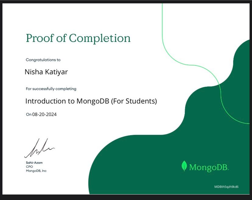 Nisha Katiyar on LinkedIn: I’m happy to share that I’ve obtained a new ... Nisha Katiyar on LinkedIn: I’m happy to share that I’ve obtained a new ...