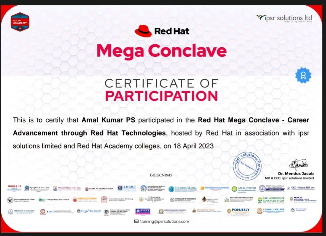 Amal Kumar PS on LinkedIn: I had attended the virtual Mega Conclave on ... Amal Kumar PS on LinkedIn: I had attended the virtual Mega Conclave on ...