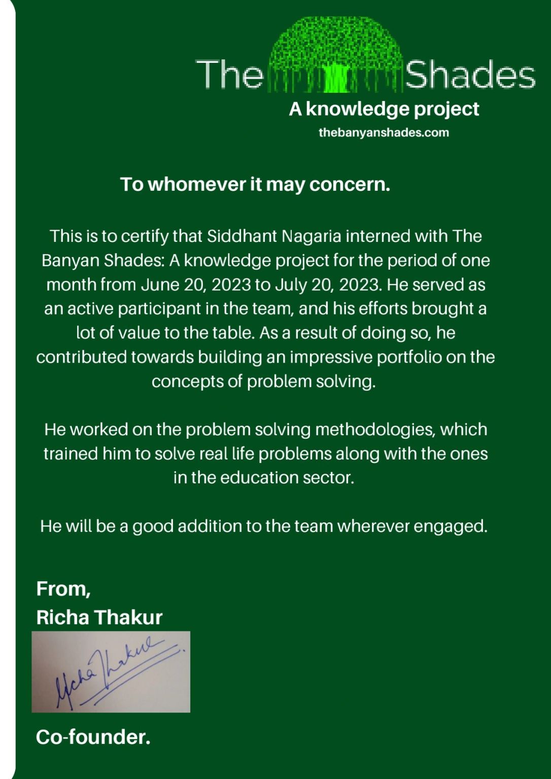 Siddhant Nagaria on LinkedIn: #internshipcomplete #gratitude Siddhant Nagaria on LinkedIn: #internshipcomplete #gratitude