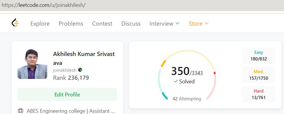 Akhilesh Kumar Srivastava on LinkedIn: It's 350 on Leetcode and ... Akhilesh Kumar Srivastava on LinkedIn: It's 350 on Leetcode and ...