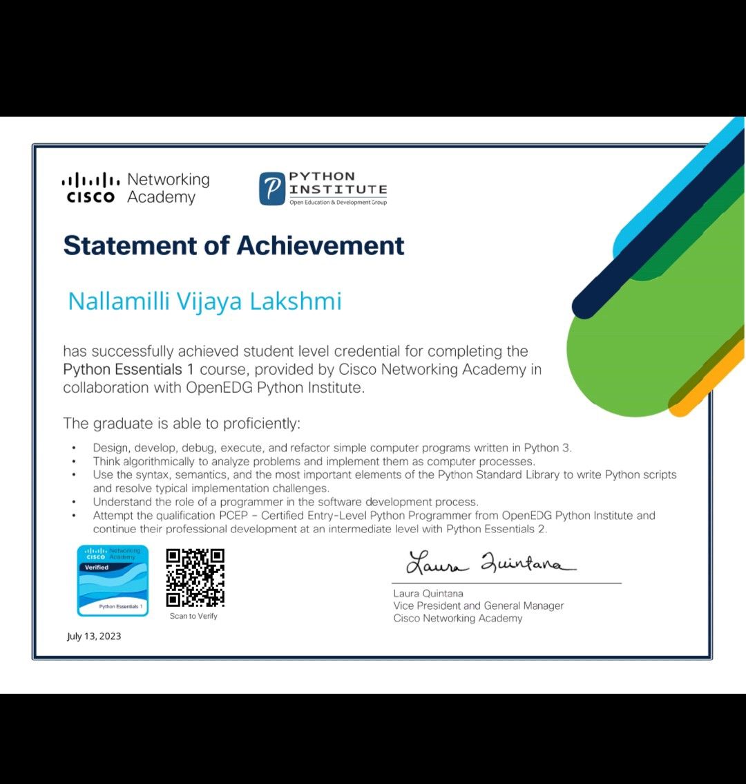 NALLAMILLI VIJAYA LAKSHMI on LinkedIn: #python #cisco NALLAMILLI VIJAYA LAKSHMI on LinkedIn: #python #cisco