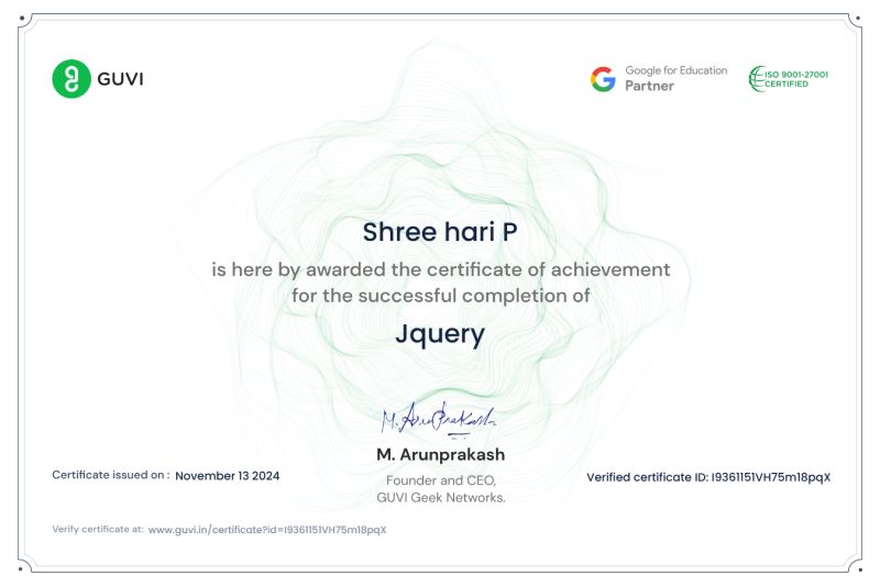 Shreehari Parthiban on LinkedIn: #jquery #javascript #webdevelopment # ... Shreehari Parthiban on LinkedIn: #jquery #javascript #webdevelopment # ...