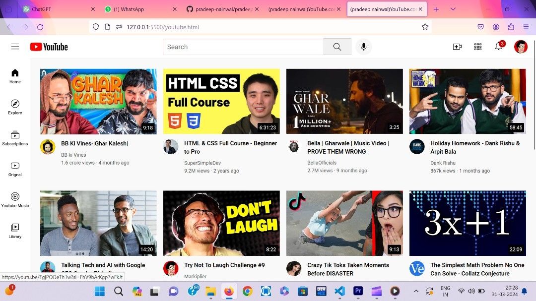 Pradeep Nainwal on LinkedIn: #webdevelopment #html #css #projectcompletion Pradeep Nainwal on LinkedIn: #webdevelopment #html #css #projectcompletion