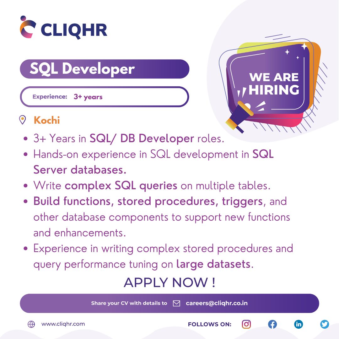 #hiring #sqljobs #sqldeveloper #sql #sqlserver #sqldatabase #nowhiring ... #hiring #sqljobs #sqldeveloper #sql #sqlserver #sqldatabase #nowhiring ...