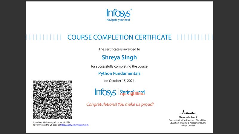 Shreya Singh on LinkedIn: #python #learningneverstops # ... Shreya Singh on LinkedIn: #python #learningneverstops # ...