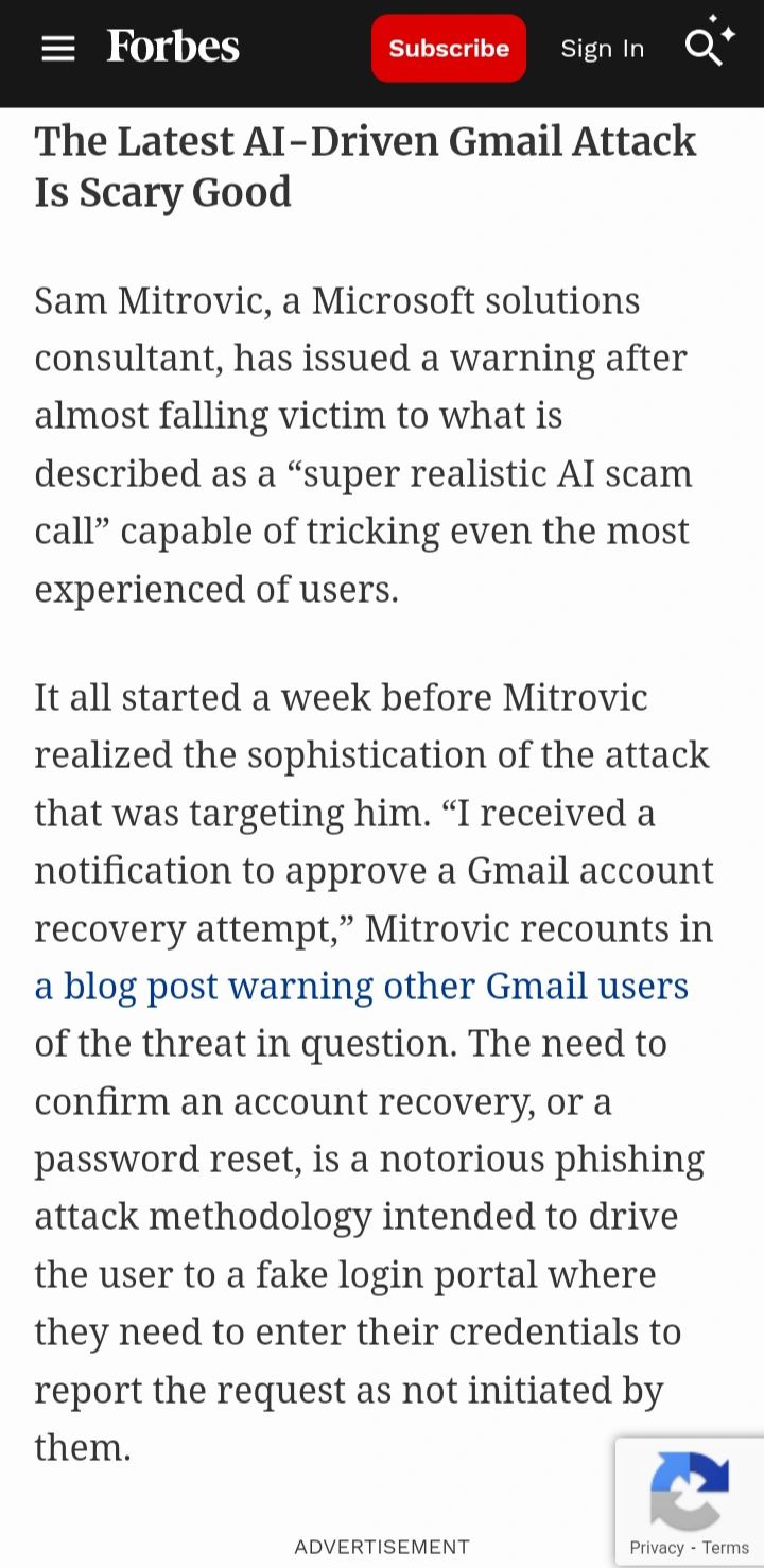 Murshid Ahmed on LinkedIn: ‼️ALERT: The Latest AI - Driven Gmail Attack‼️ Murshid Ahmed on LinkedIn: ‼️ALERT: The Latest AI - Driven Gmail Attack‼️