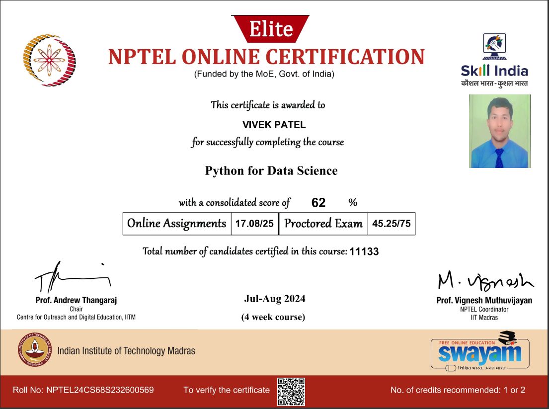 Vivek Patel on LinkedIn: #pythonfordatascience #nptel # ... Vivek Patel on LinkedIn: #pythonfordatascience #nptel # ...