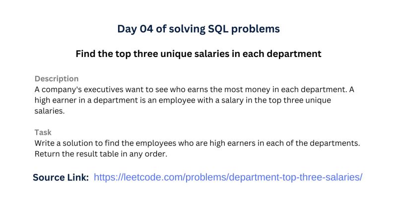 Manoj Ramesh on LinkedIn: #sqlseries #database #problemsolving #sql # ... Manoj Ramesh on LinkedIn: #sqlseries #database #problemsolving #sql # ...