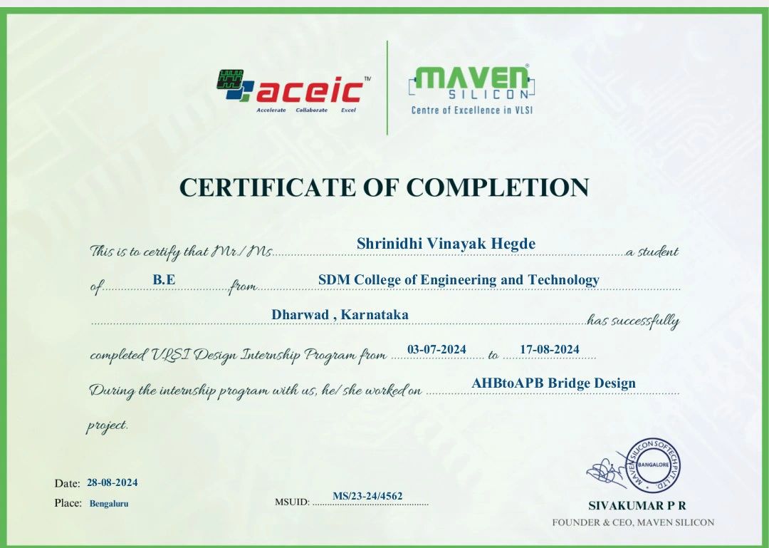 Shrinidhi Hegde on LinkedIn: #vlsi Shrinidhi Hegde on LinkedIn: #vlsi