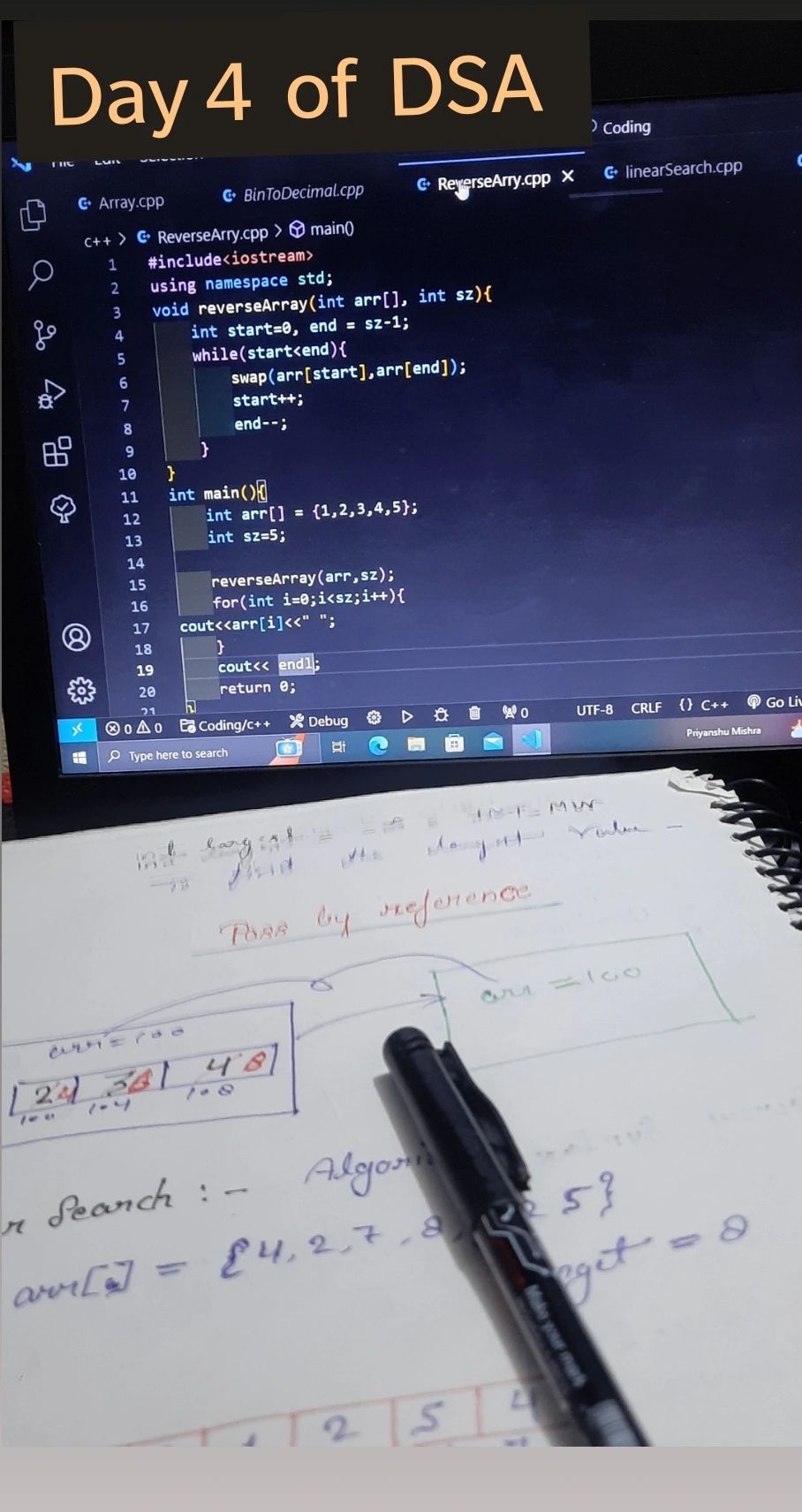 Priyanshu Mishra on LinkedIn: #coding #cpp #dsa #array #linearsearch # ... Priyanshu Mishra on LinkedIn: #coding #cpp #dsa #array #linearsearch # ...
