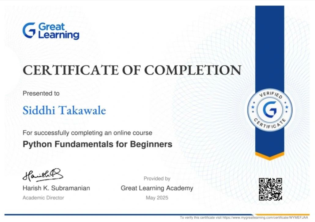 Completed Python Programming Course Proud to have completed a Python ... Completed Python Programming Course Proud to have completed a Python ...