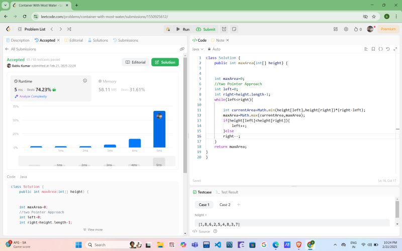 #leetcode #java #codingjourney #twopointers | Bablu Kumar #leetcode #java #codingjourney #twopointers | Bablu Kumar